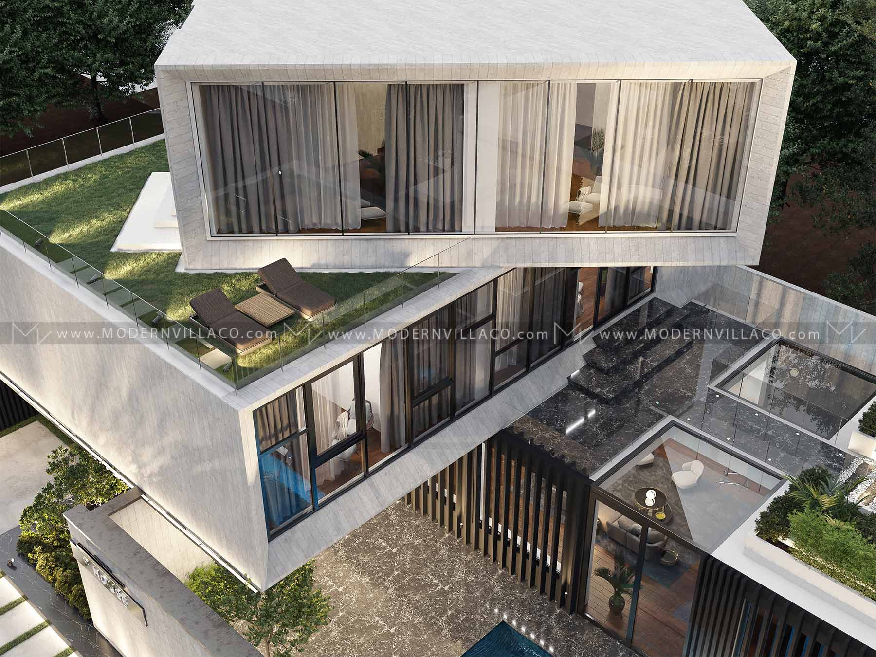 Triplex villa project in Kordan | MODERN VILLA